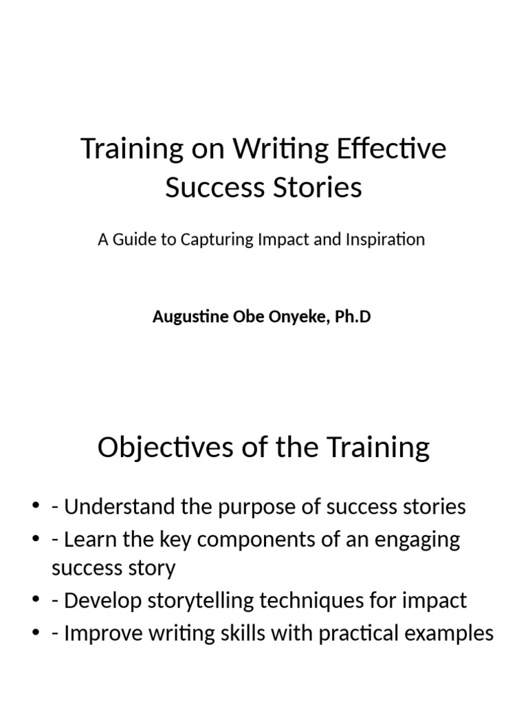 Writing Impactful Success Stories Guide | PDF