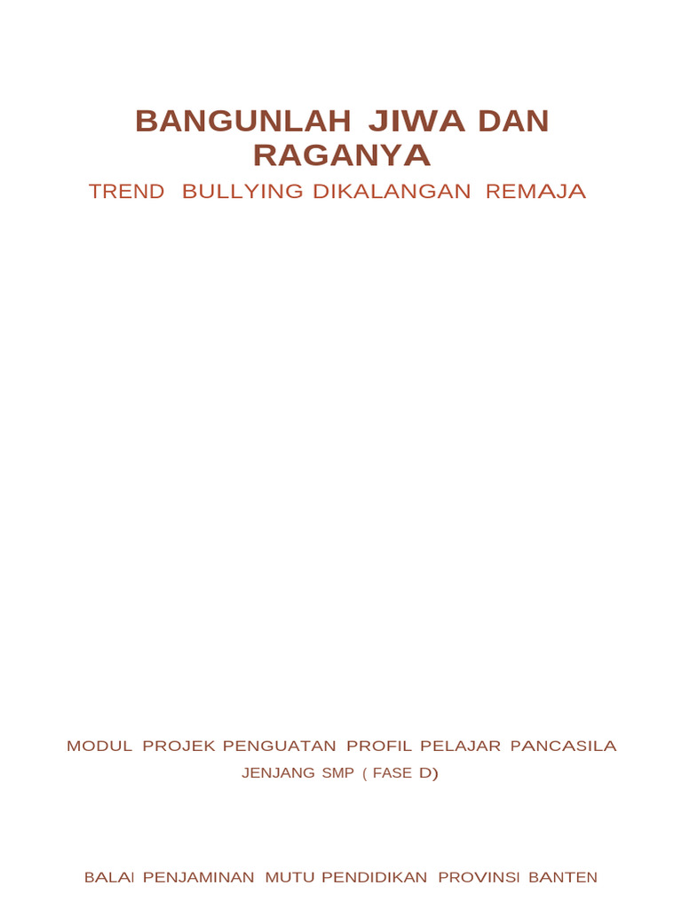 Modul P5 Bangunlah Jiwa Dan Raganya Ok | PDF
