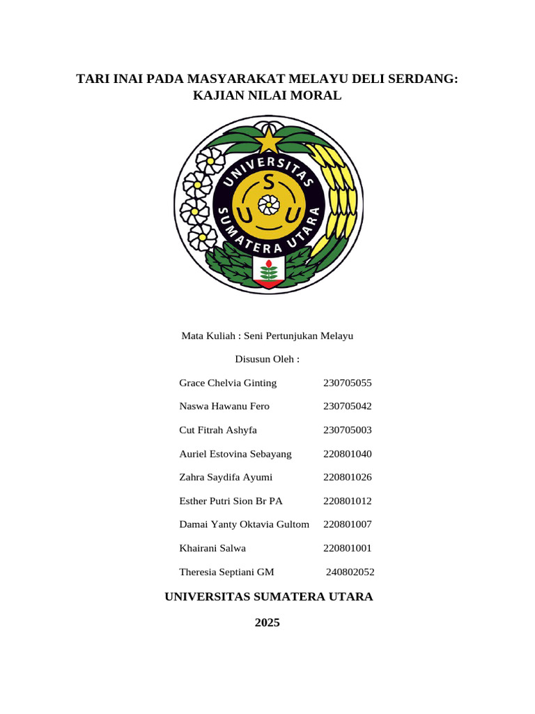 Tari Inai Pada Masyarakat Melayu Deli Serdang - Kajian Nilai Moral | PDF