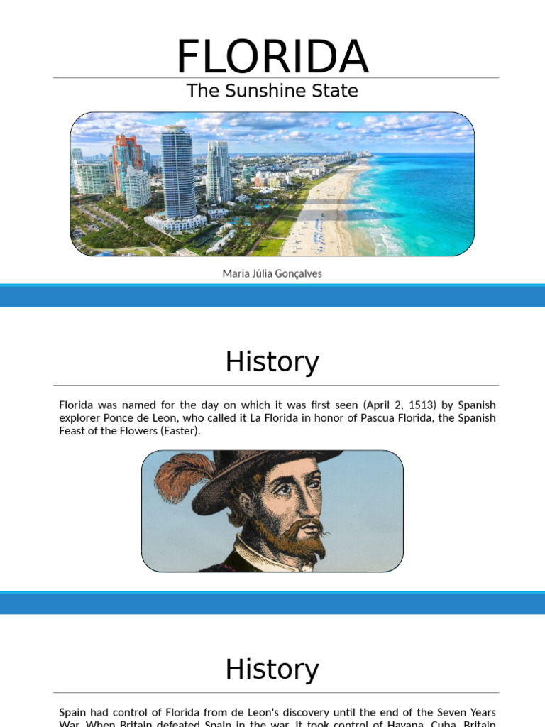 Florida: History, Cities, and Cuisine | PDF | Florida | North American ...