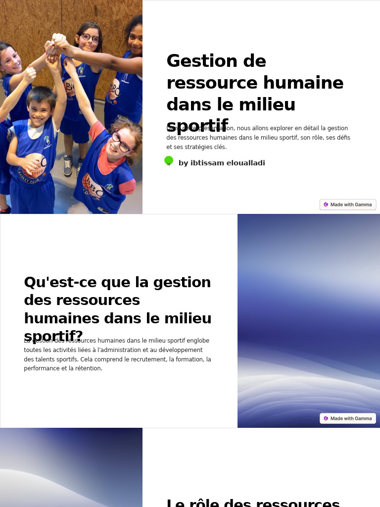 Gestion RH dans le Sport: Défis et Stratégies | PDF | Gestion des ...