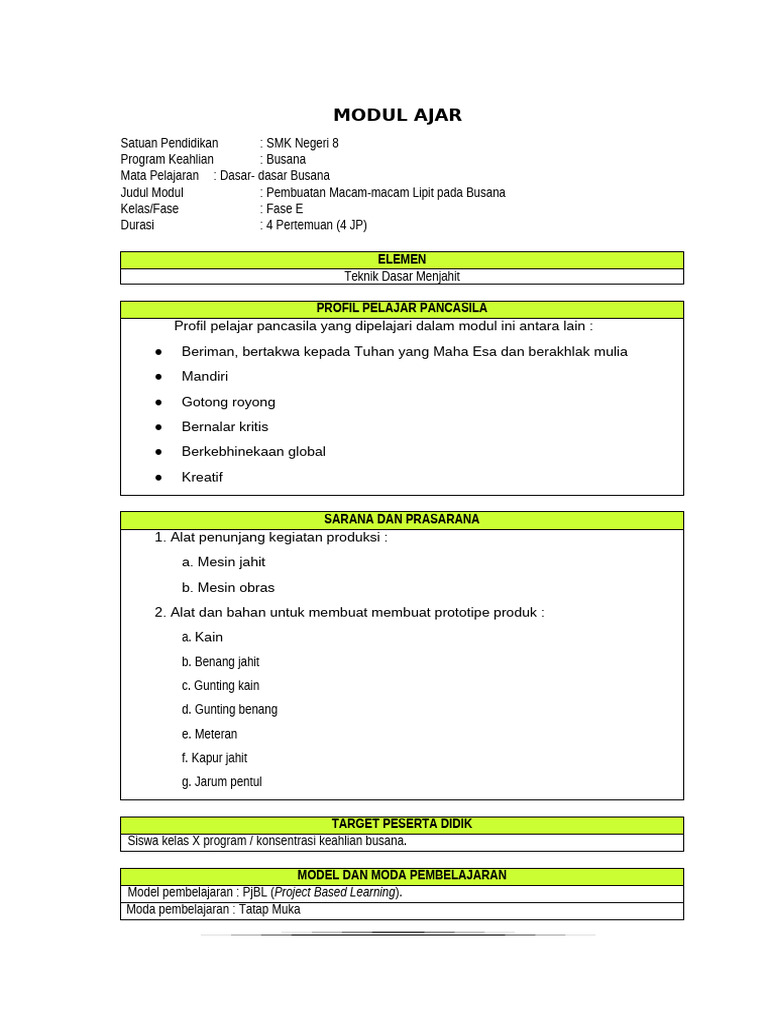 DDB TDM MODUL Lipit | PDF