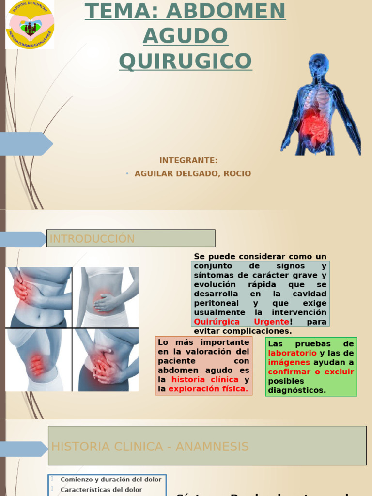 Abdomen Agudo Quirurgico | PDF | Dolor | Abdomen