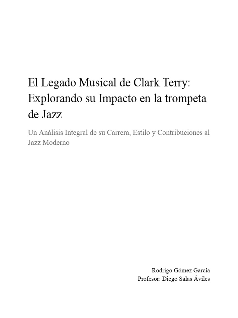 Análisis Clark Terry | PDF | Jazz | Instrumentos musicales