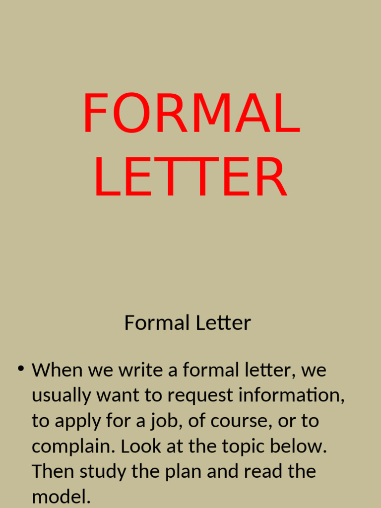 Formal Letter Writing Guide | PDF
