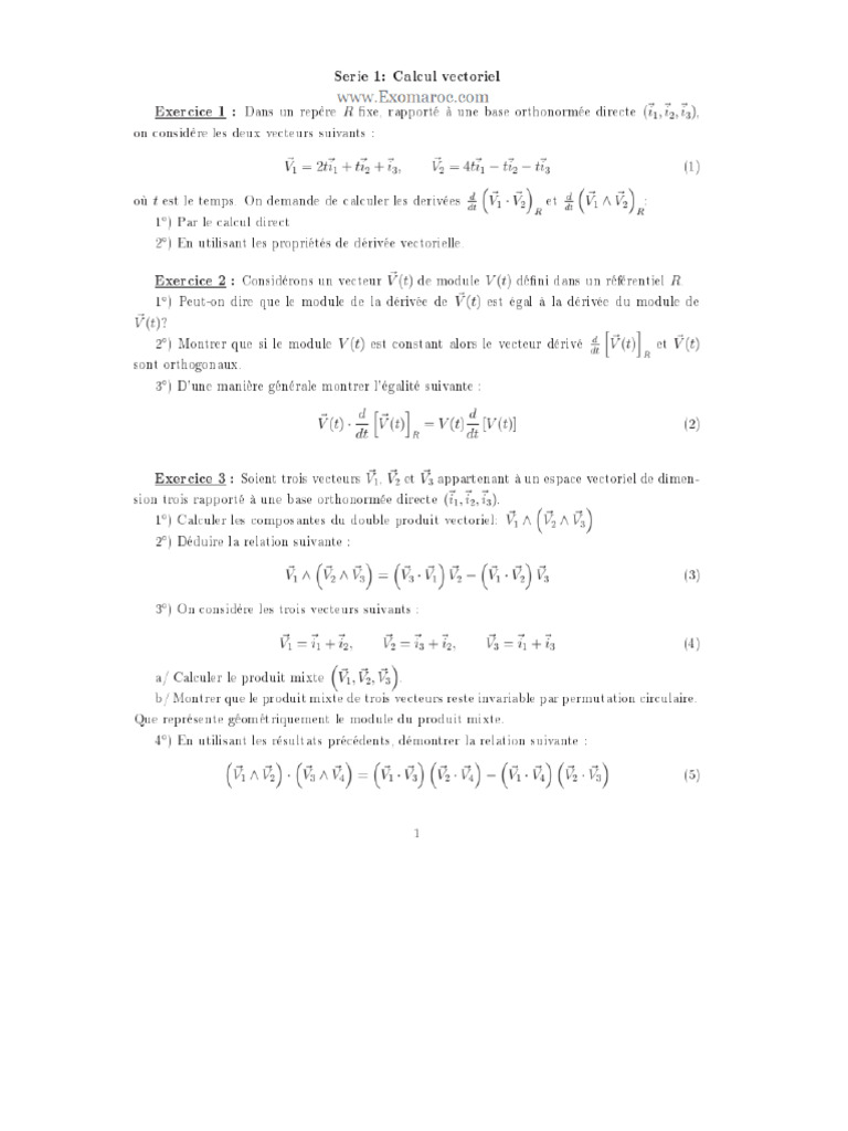 mecanique du point 1 | PDF