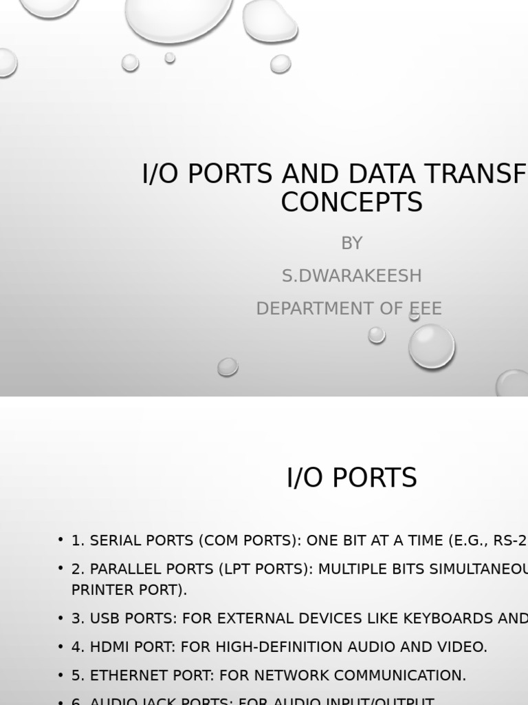 IO Ports and Data Transfer Concepts | PDF