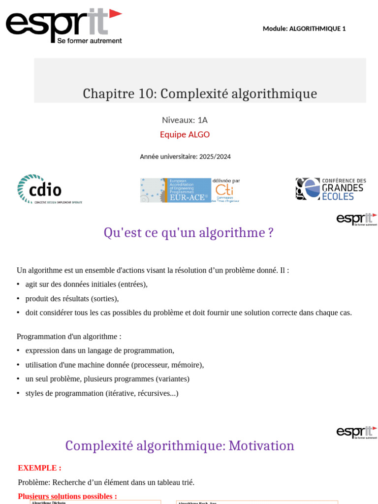 Chapitre_Complexite | PDF | Théorie de la complexité (informatique ...