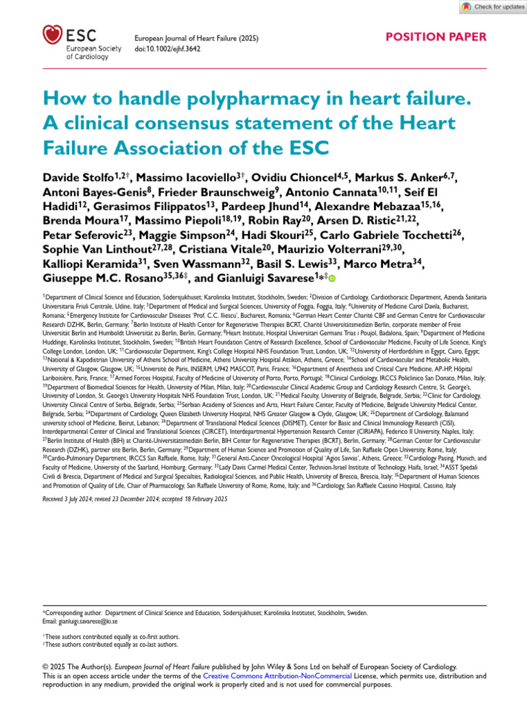 European J of Heart Fail - 2025 - Stolfo - How To Handle Polypharmacy ...
