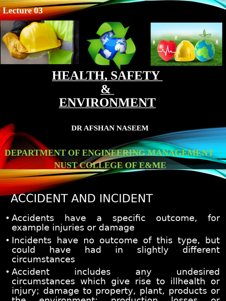 Lec03 HSE Afshan Sp25a | PDF | Hazards | Employment