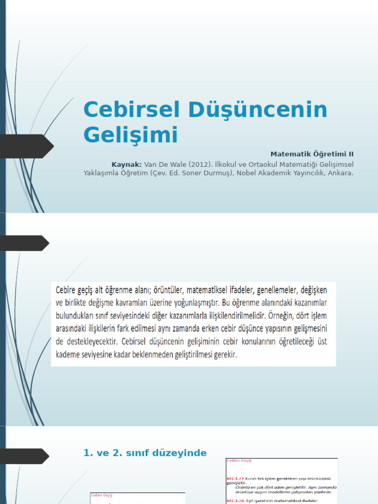 Matematik Öğretimi II-Cebir Öğretimi | PDF