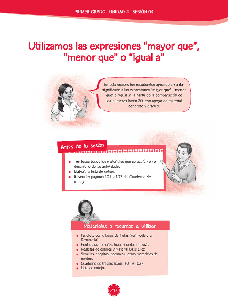 Comparación de Números en Primer Grado | PDF