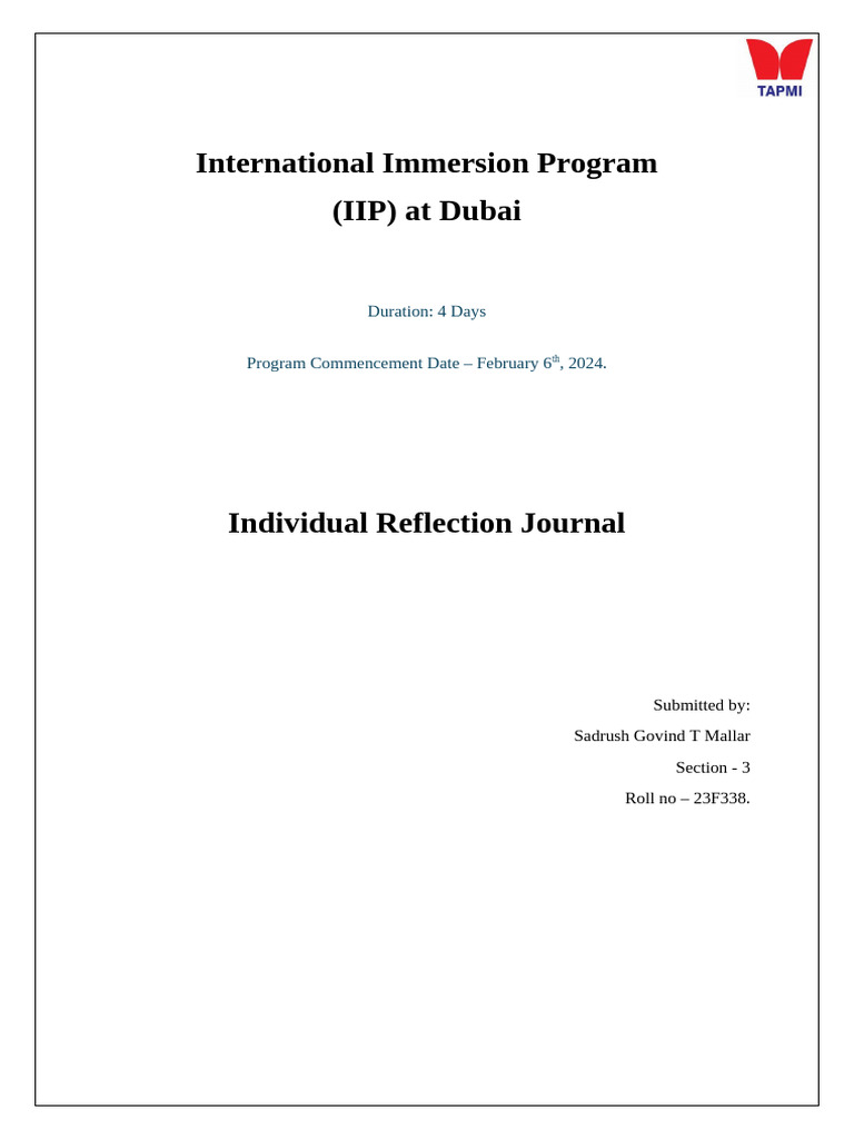 23F338 - Sadrush Mallar - IIP Report | PDF | Dubai | Economies