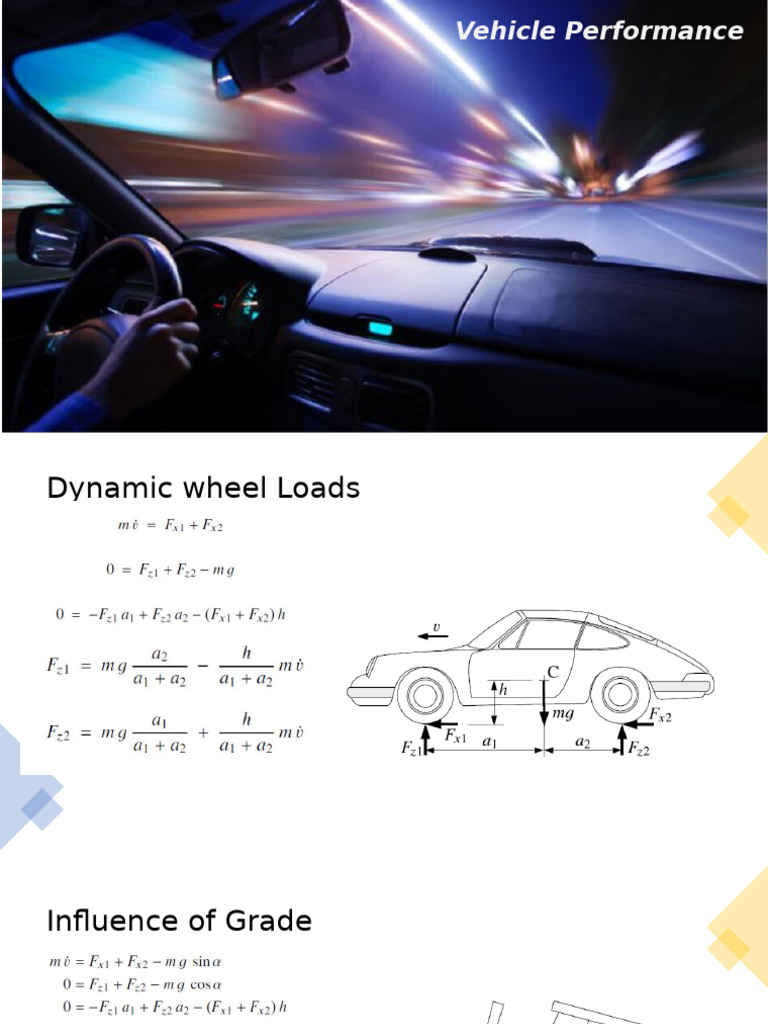 Vehicle Dynamics: Acceleration & Braking Analysis | PDF | Force | Friction