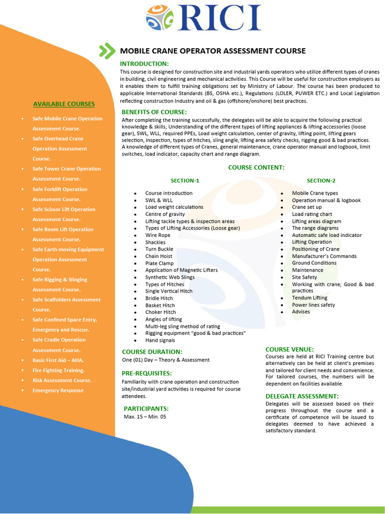 Pipelayer Training and Crane Operation | PDF | Crane (Machine ...