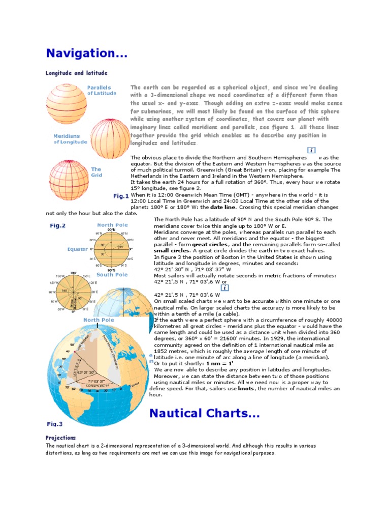 Navigation... : Longitude and Latitude | PDF | Tide | Compass