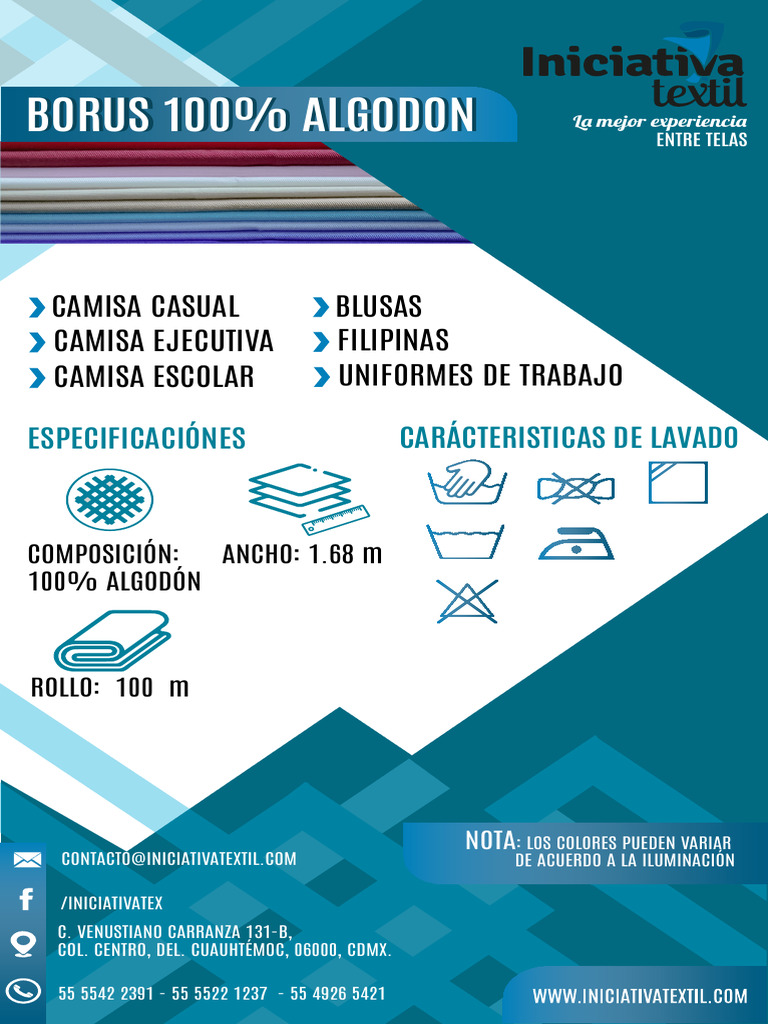 Tela Borus 100% Algodón | PDF