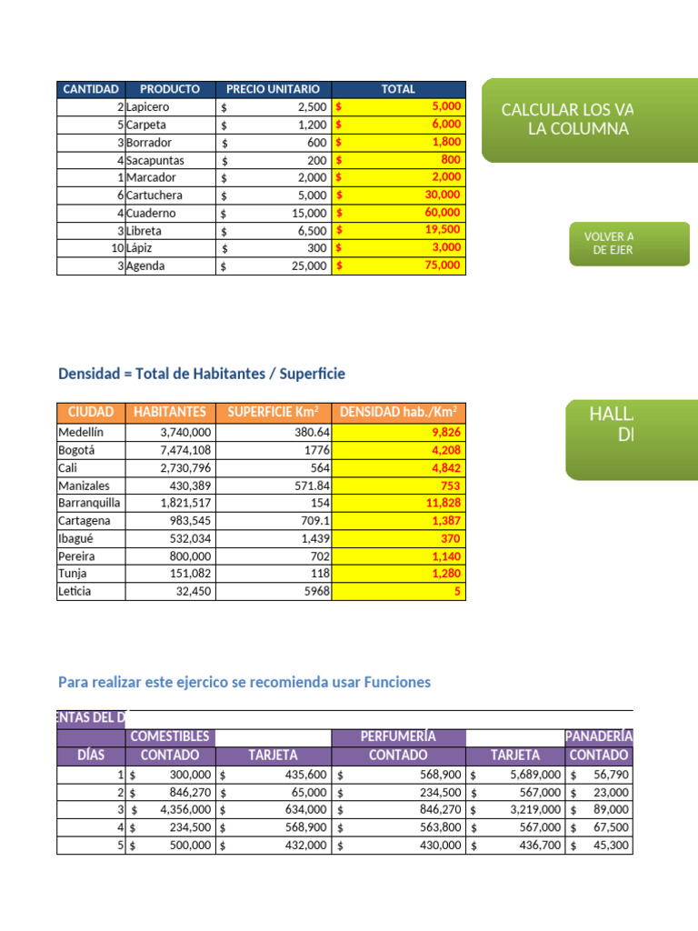 Tabla de Excel | PDF