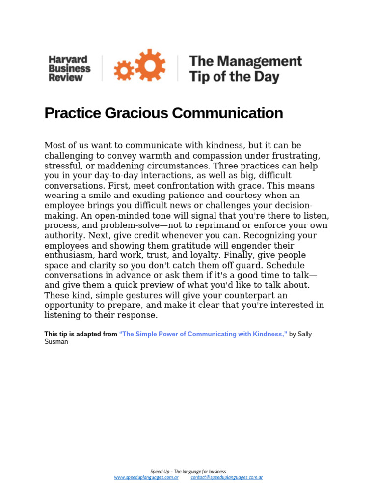 138 Practice Gracious Communication | PDF