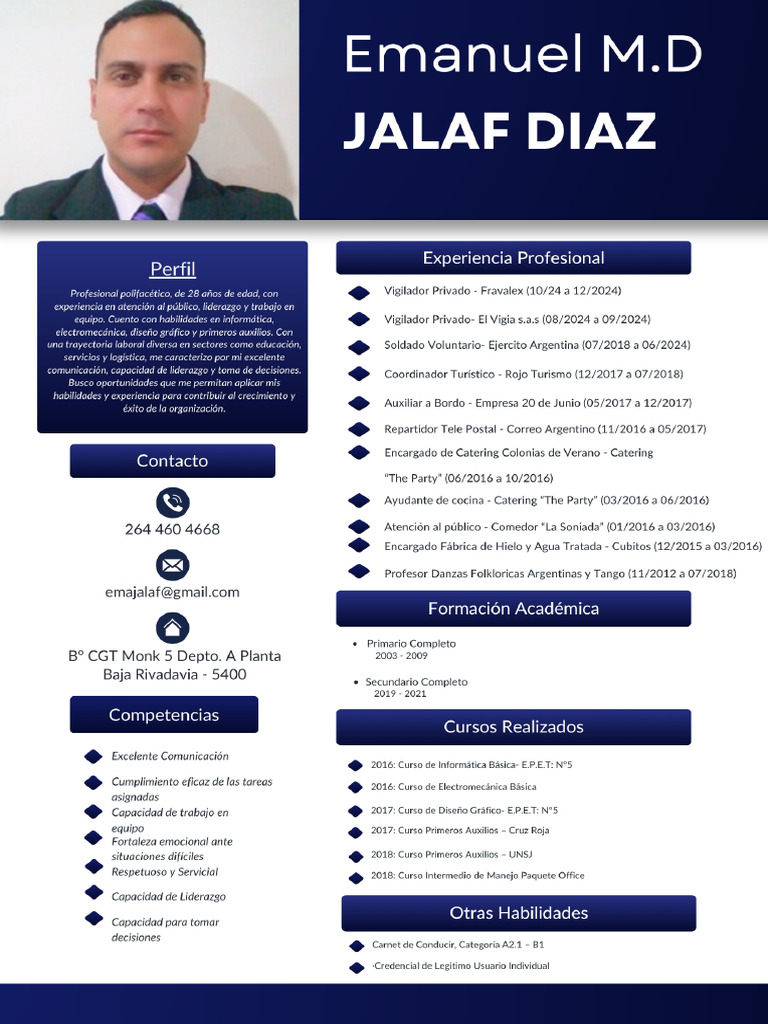 Cv - Jalaf Diaz Emanuel | PDF
