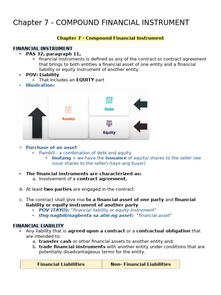 Chapter 7 - COMPOUND FINANCIAL INSTRUMENT | PDF | Bonds (Finance ...