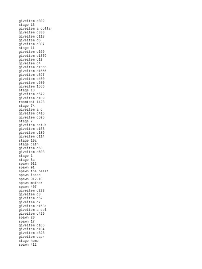 Game Item and Spawn Commands List | PDF