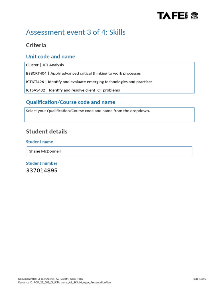 CL ICTAnalysis AE Sk3of4 Appx PresentationPlan | PDF | Educational Technology