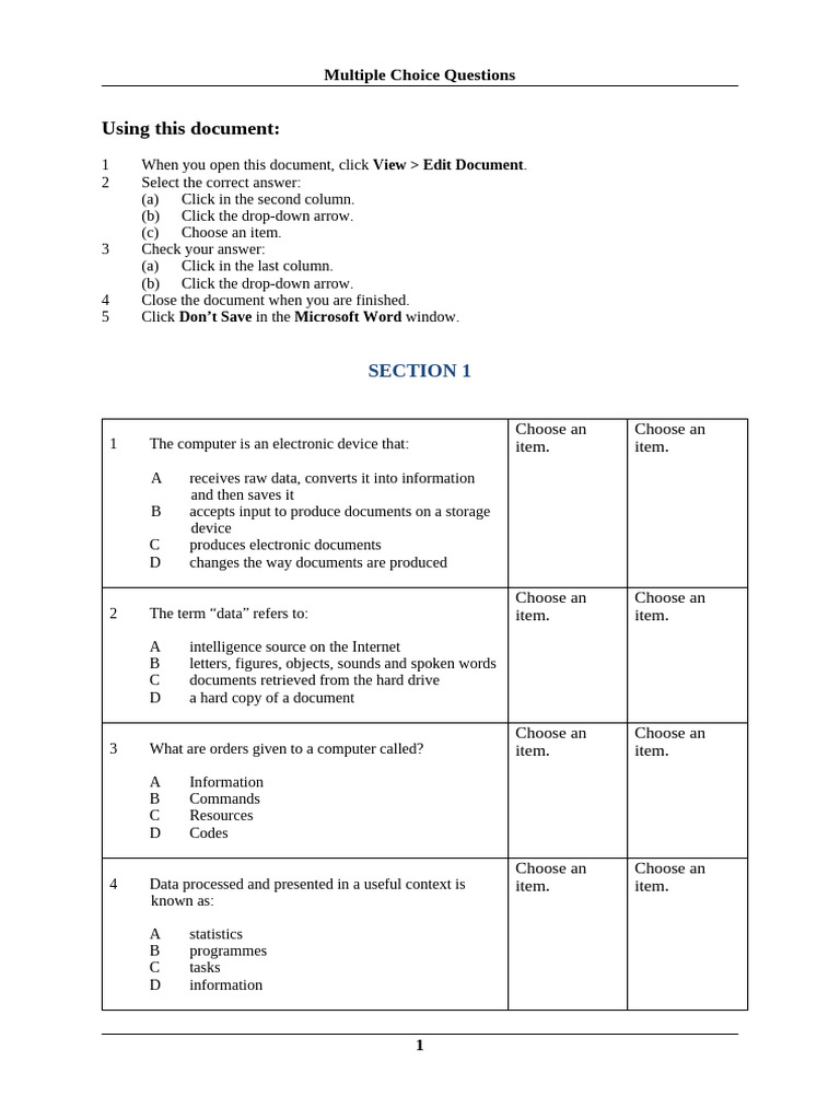 Multiple Choice Questions (2021) | PDF | Software | Computer Architecture