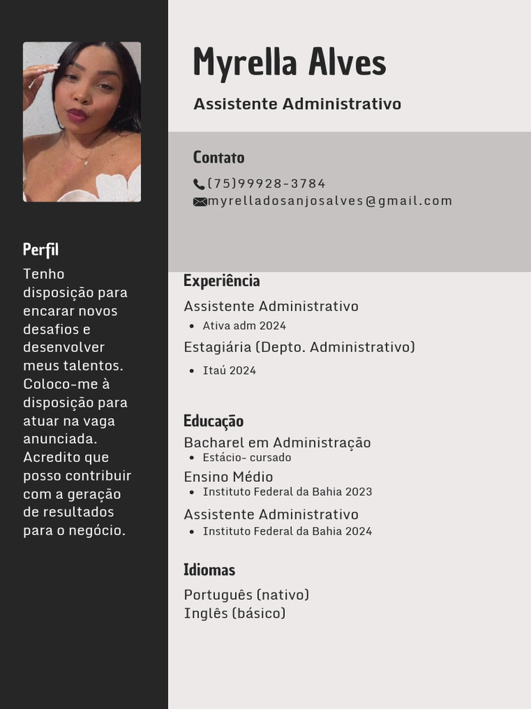 Currículo Assistente Administrativo PDF | PDF