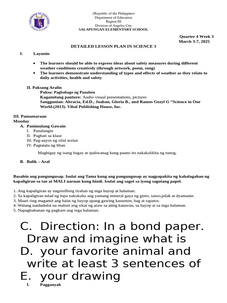 DLP Sci 3 Week 3 | PDF