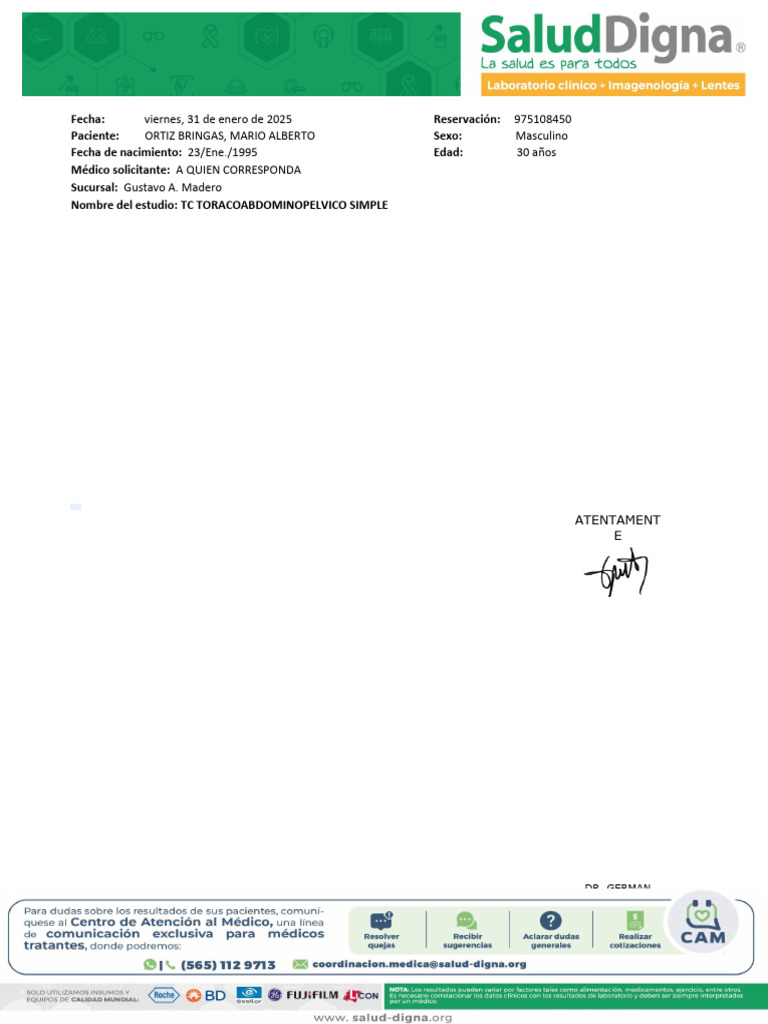 Resultados SaludDigna | PDF | Radiología | Pulmón