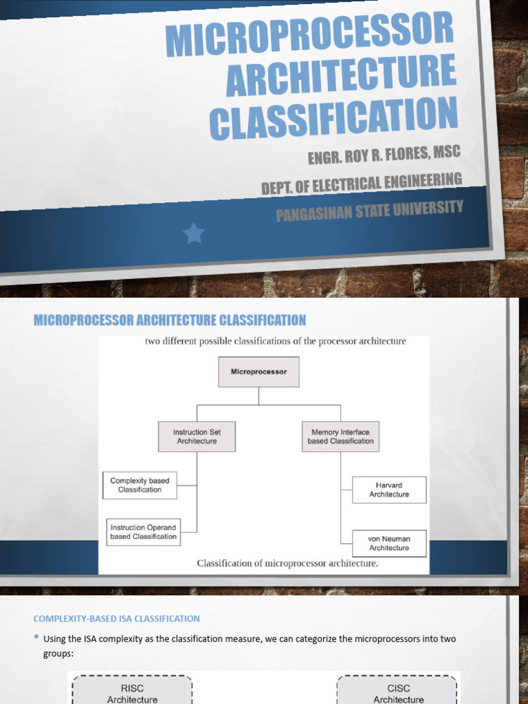 LEC - 02 Microprocessor Architecture Classification - PDF - S 1 | PDF | Computer Architecture ...