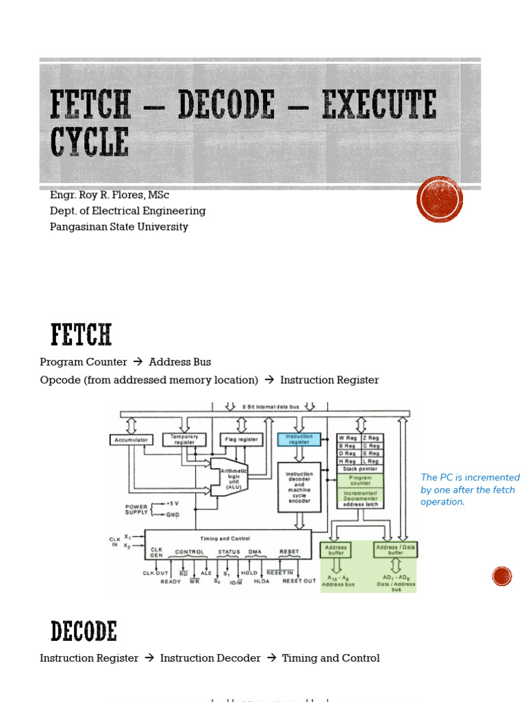 LEC - 03 Fetch - Decode - Execute Cycle - PDF - S 1 | PDF