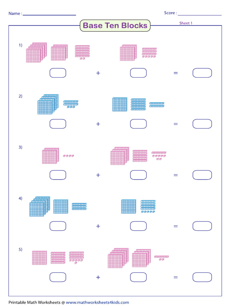 Addition Blocks 1 | PDF