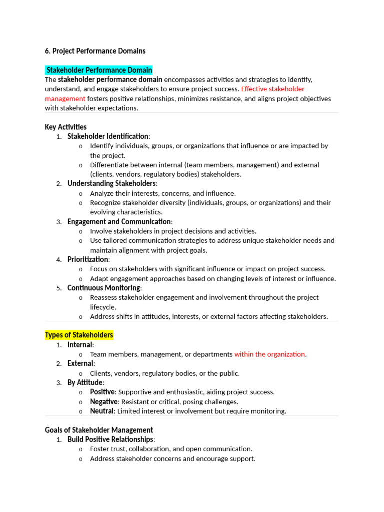CAPM 6. Project Performance Domains | PDF | Project Management ...
