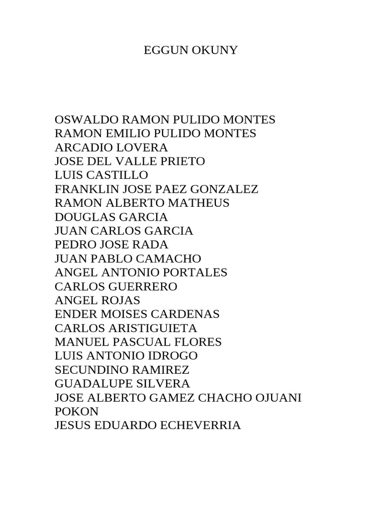 Nombres de Eggun | PDF