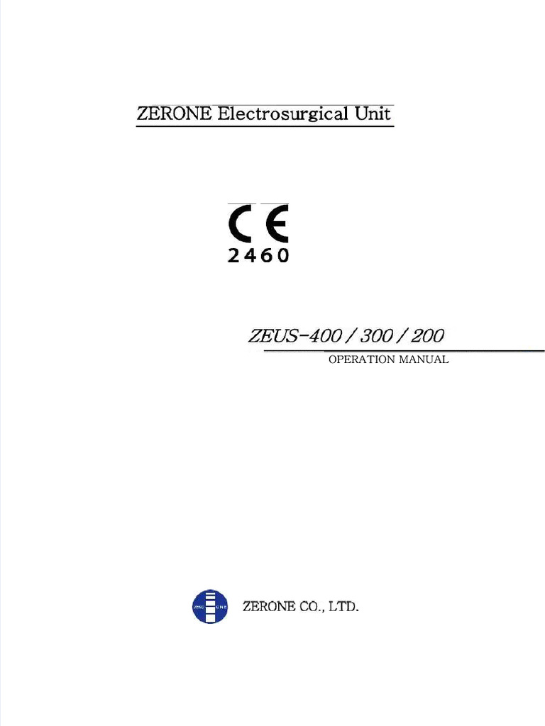 ZEUS 400 Electrosurgical Manual | PDF | Electricity