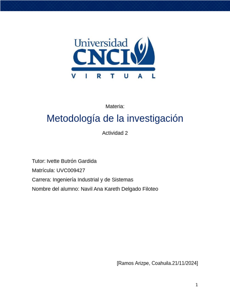 Metodologia de La Investigacion Act2 | PDF | Conocimiento | Análisis