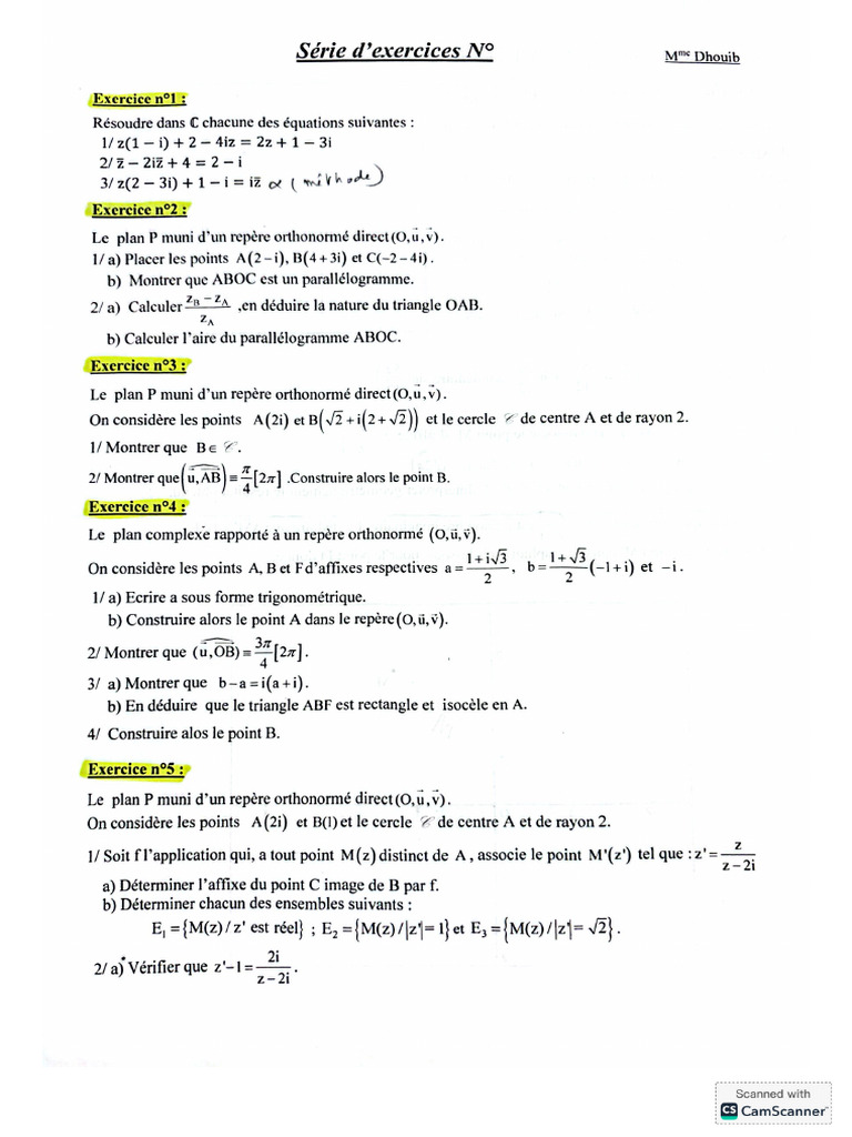 Serie Complexes 3MATHS | PDF