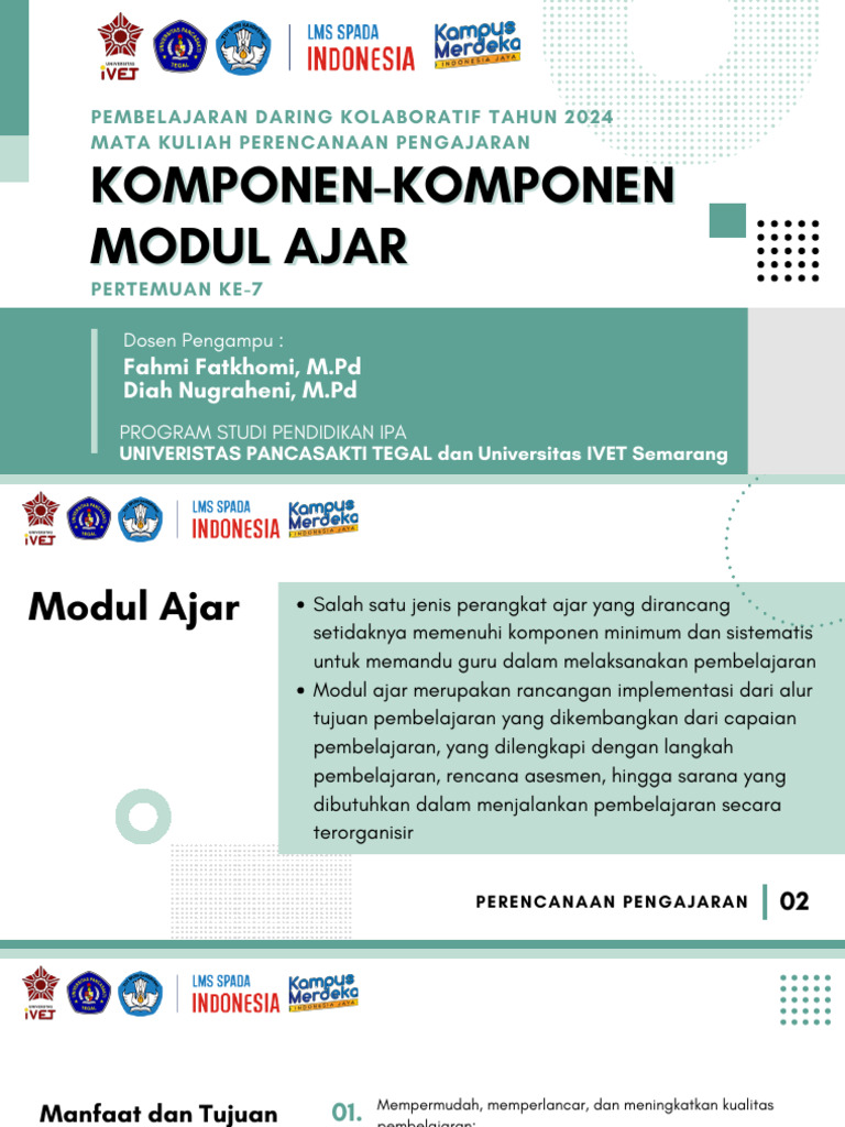 Komponen-Komponen Modul Ajar | PDF