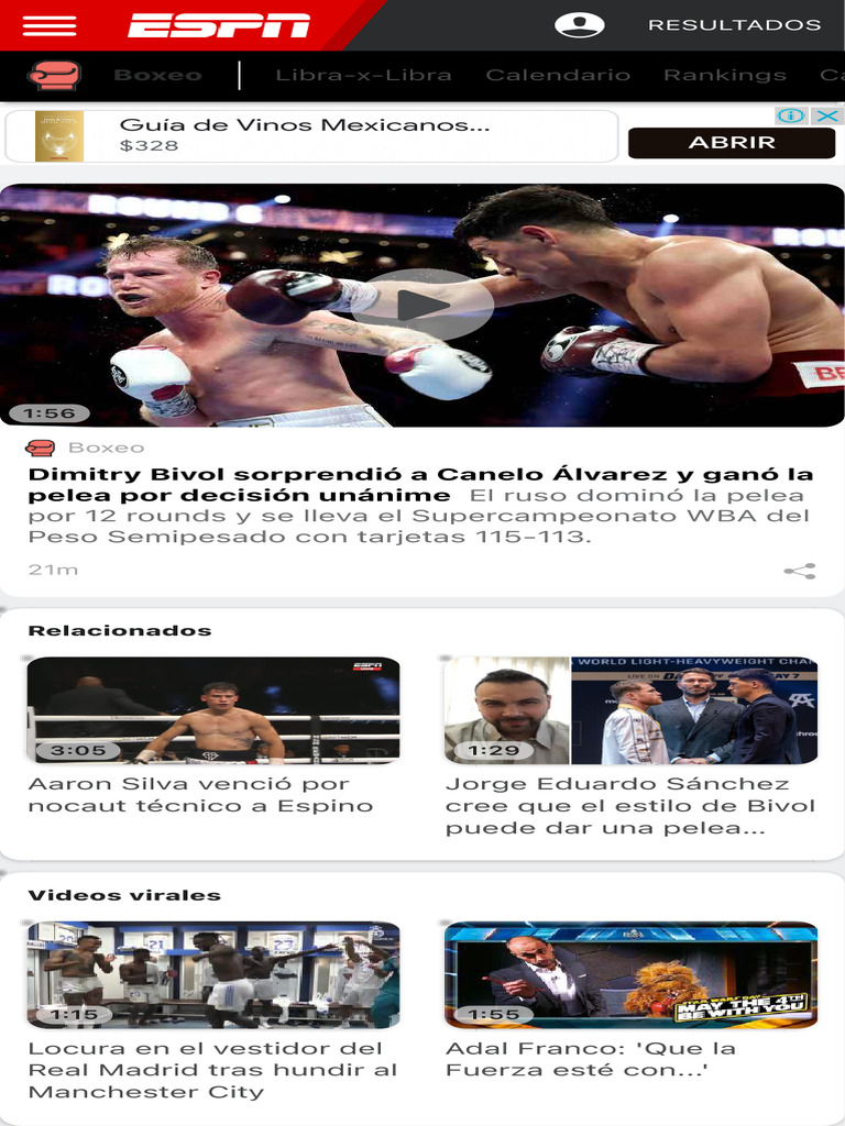 Dimitry Bivol Sorprendió A Canelo Álvarez y Ganó La Pelea Por Decisión Unánime - ESPN Video | PDF