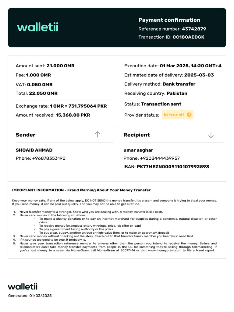Ooredoo Transaction Cc180aedgk Completed 142239 PDF | PDF | Wire ...