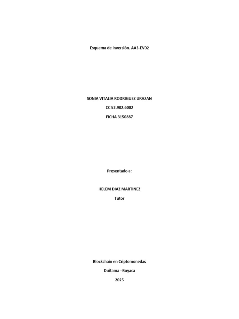 AA3-EV02 Propuesta Empresa Proyecto Esquema de Inversión | PDF | Criptomoneda