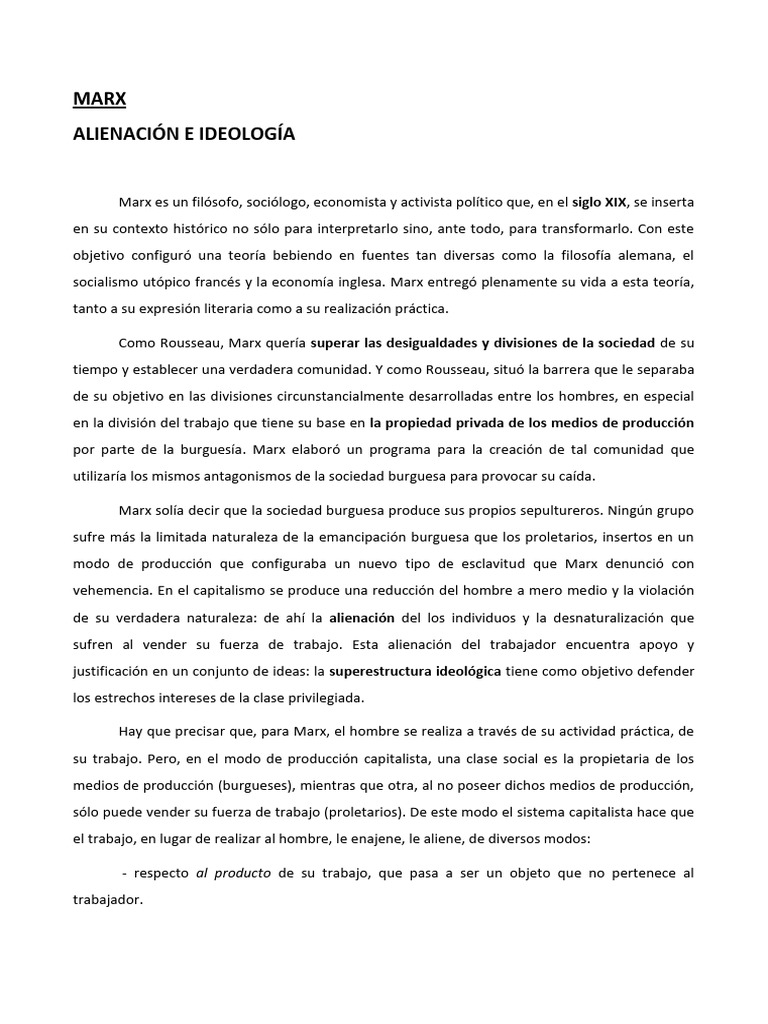 Epígrafe Marx | PDF | La teoría de la alienación de Marx | Karl Marx
