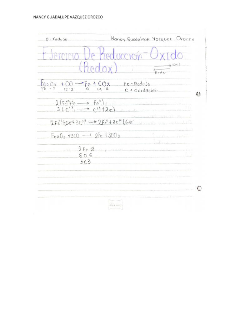 Ejercicios de Oxido-Reduccion | PDF