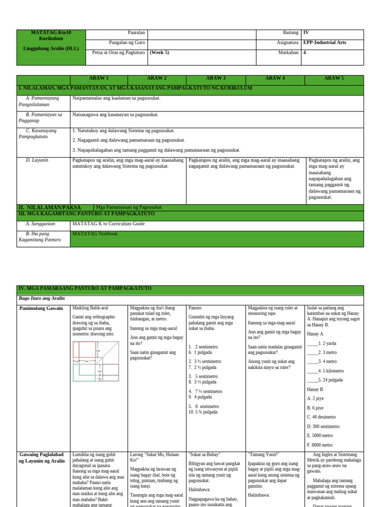Q4 - Epp - DLL - Week 5 | PDF