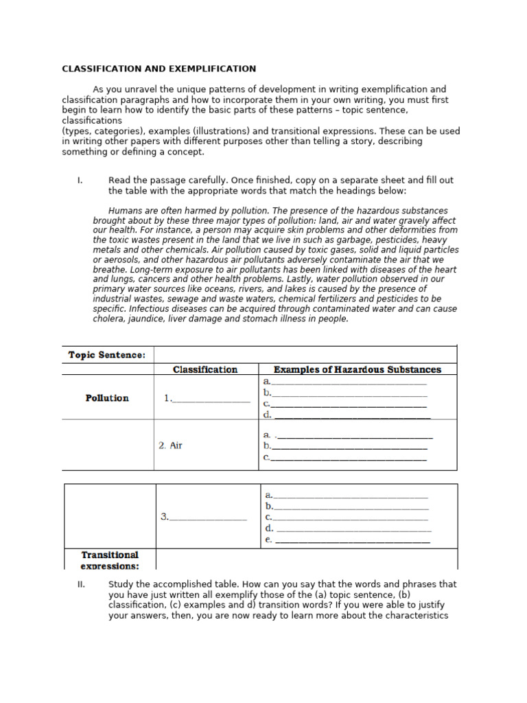 Classification and Exemplification | PDF | Pollution | Waste