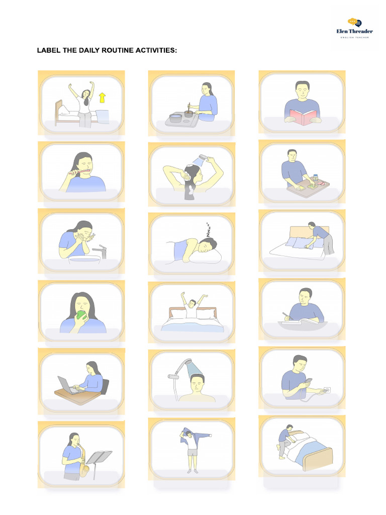 Daily Routine - Label The Activities | PDF
