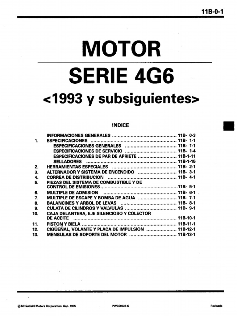 MOTOR 4G6 2,0-2,4 8-16 V Sohc-Dohc | PDF