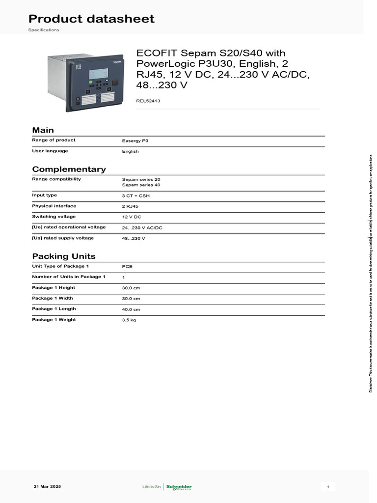 Schneider Electric - Sepam-Serie-20 - REL52413 | PDF | Electric Power ...